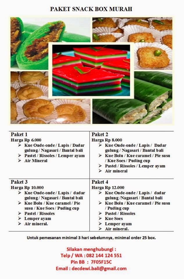Snack box Bali - Nasi box d'Sambal