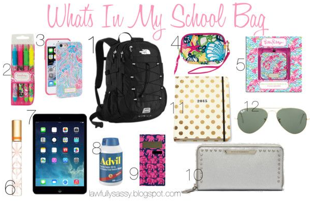 Lawfully Sassy: What's In My School Bag