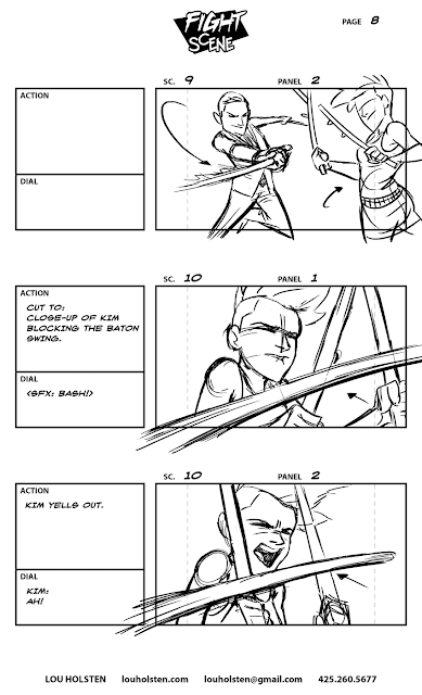 Lou Holsten: Fight Scene - storyboards