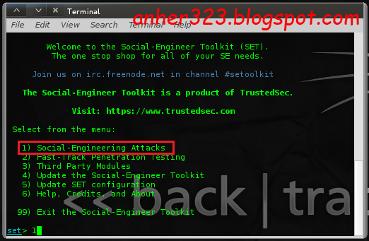 Phising dengan se-toolkit Kali Linux | Anherr Blog's