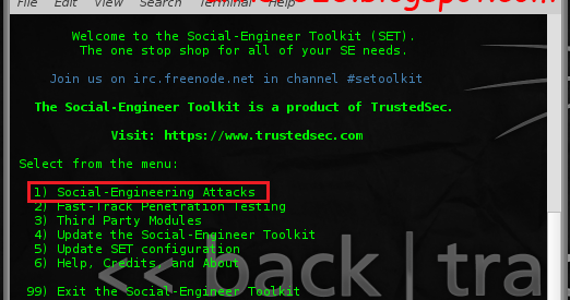 Phising dengan se-toolkit Kali Linux | Anherr Blog's