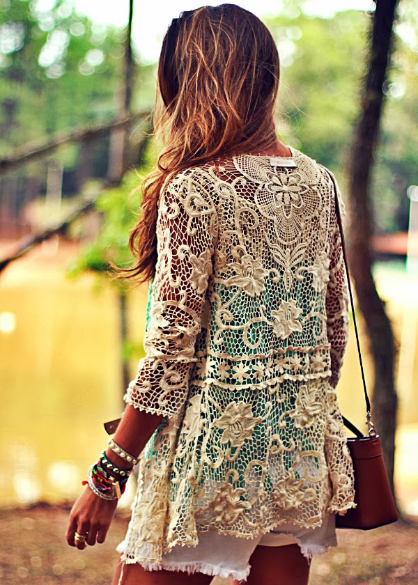 Boho laced cardigan fashion | Fashion Inspiration