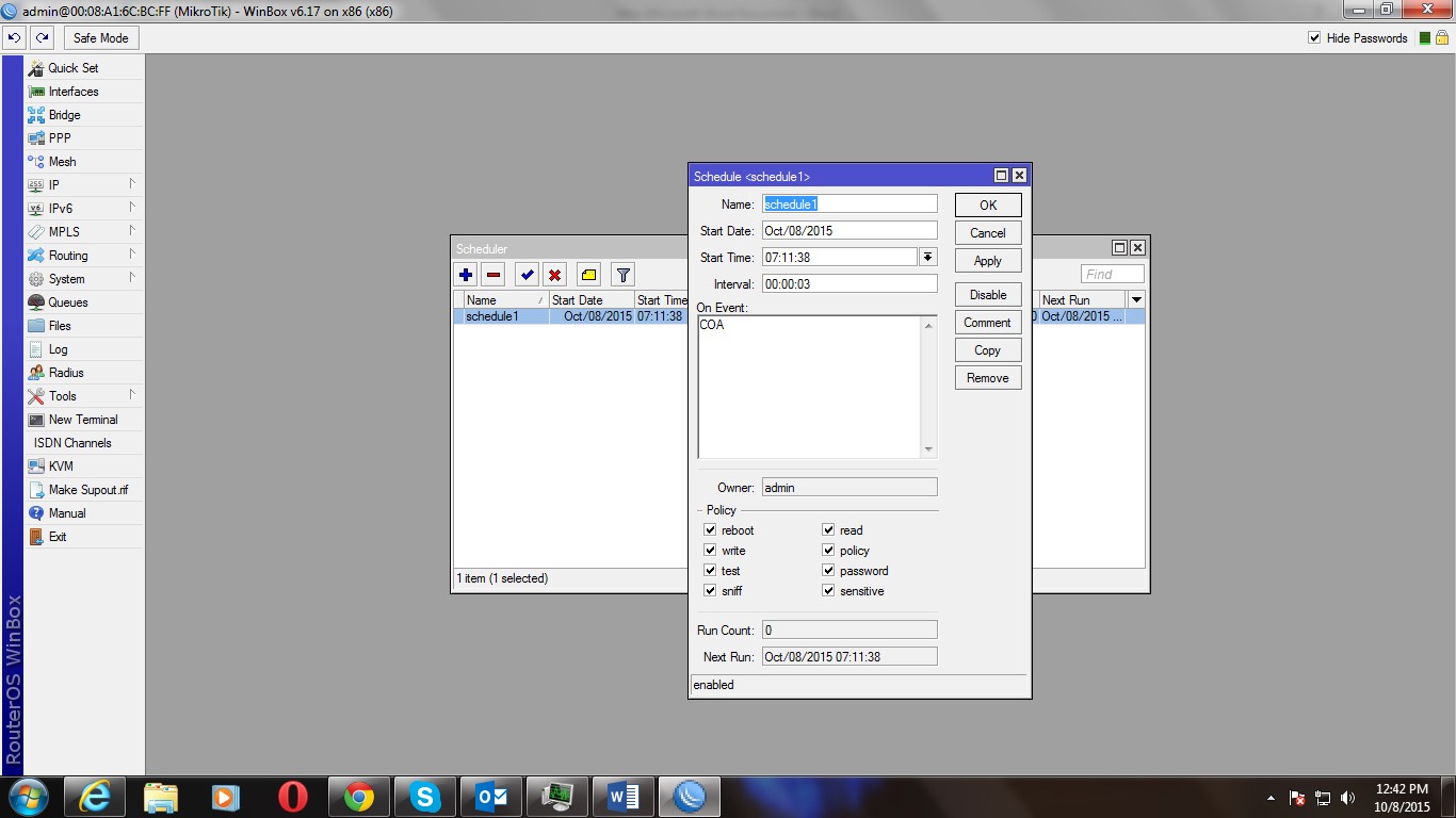 FreeRadius with Oracle : Mikrotik COA from Radius server