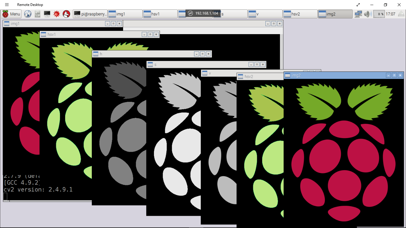 Hello Raspberry Pi: Python + OpenCV: convert RGB to HSV and reverse Hello Raspberry Pi: Python + OpenCV: convert RGB to HSV and reverse