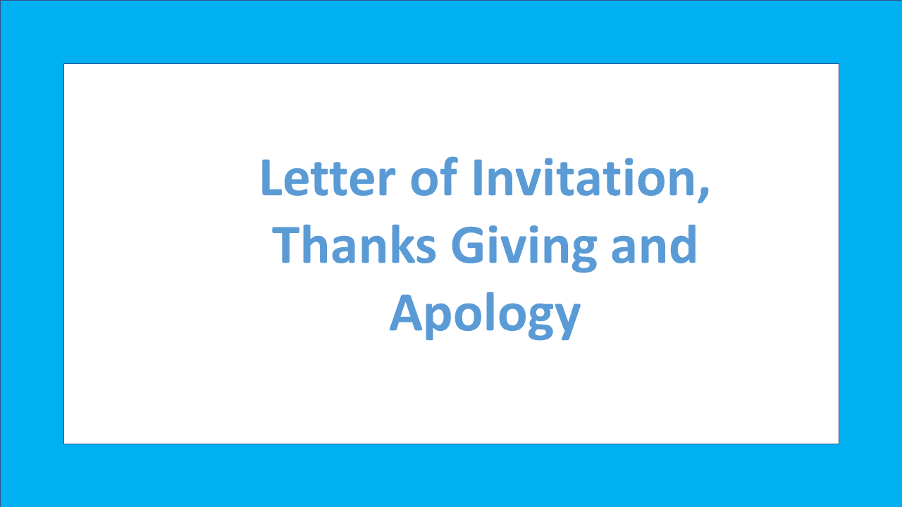 Letter of Invitation, Thanks Giving and Apology - Surya Xetri