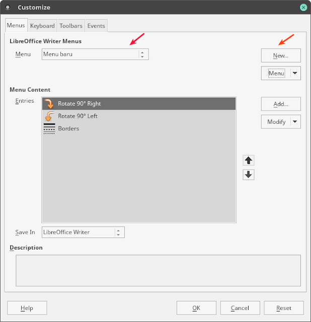 Edit Menu Bar LibreOffice
