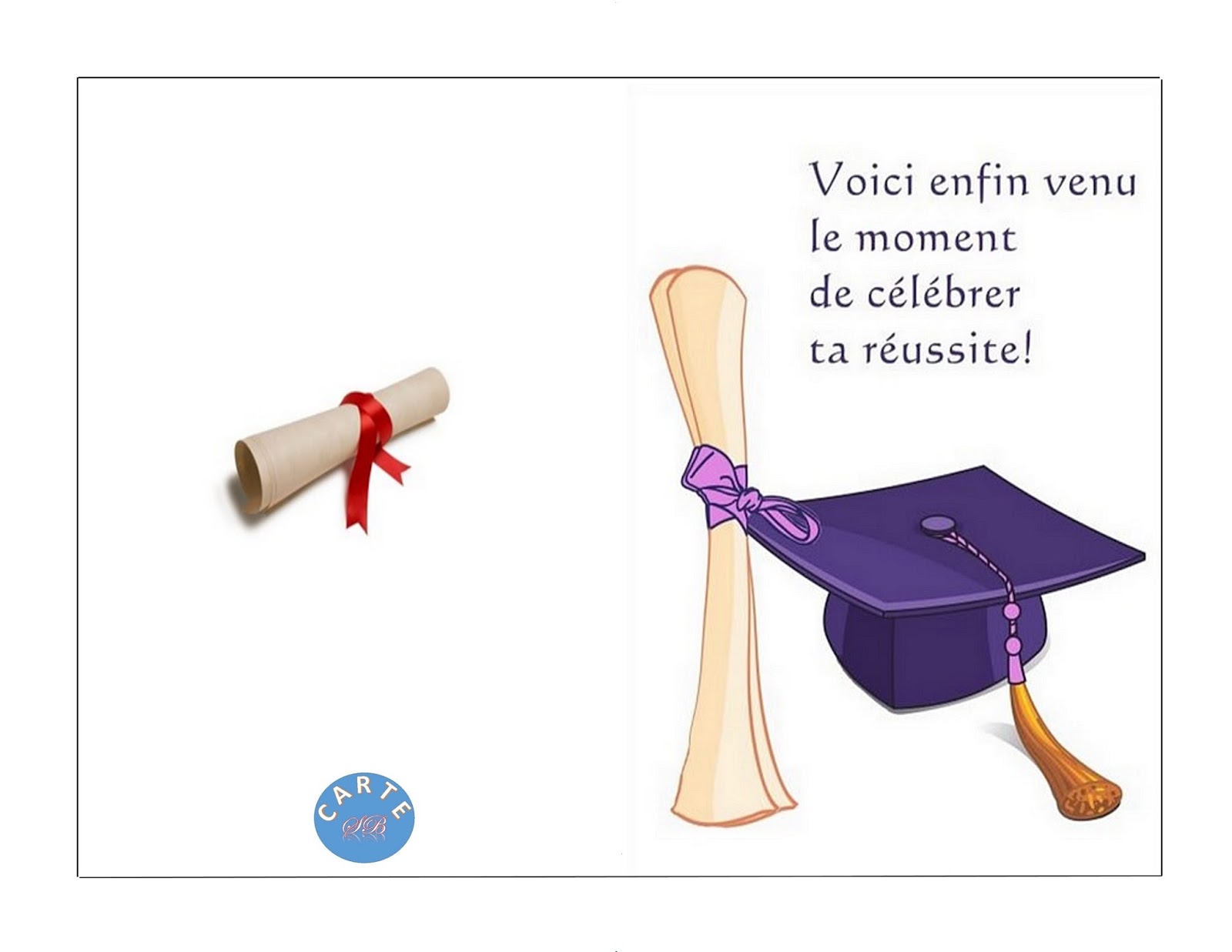 Carte gratuite à imprimer: Carte de félicitation pour un diplôme à imprimer