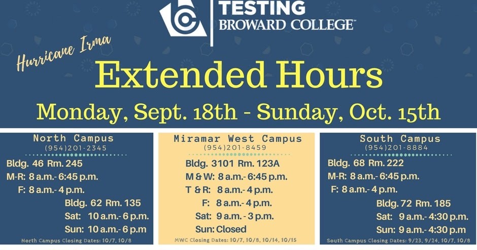 Broward College's Education Pathway: Extended Testing Center Hours