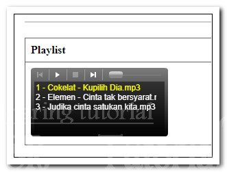 Eroni Artikel: Membuat Playlist Musik / Lagu di HTML by flash mp3 player