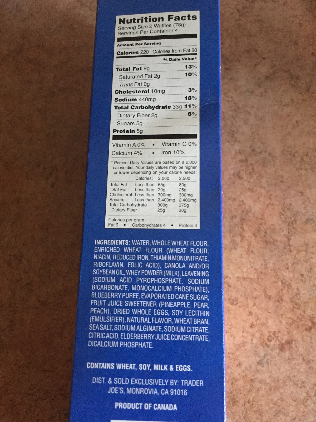 Trader Joe's Waffles - Blueberry, Multigrain, and Gluten Free