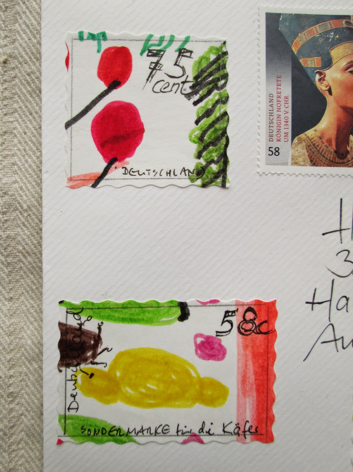 mano's welt: drawing challenge: postage stamp / briefmarke