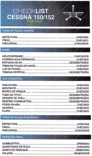 Formação de Piloto: Checklist Cessna 150 / 152 - Pré-Voo