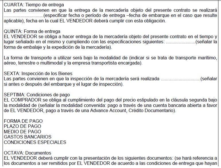 Colombia Exporta E Importa: Documentos Para la Importación: Contrato de ...