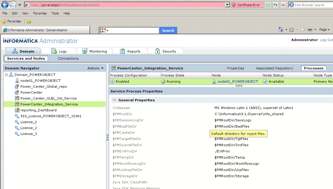 BUSINESS !NTELLIGENCE .: Informatica default directory paths