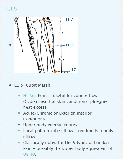Acupuncture Treatment : LU 5 - 60 Command Points