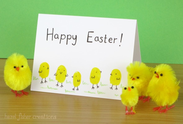 Hazel Fisher Creations: Happy Easter! Finger Print Chick Cards