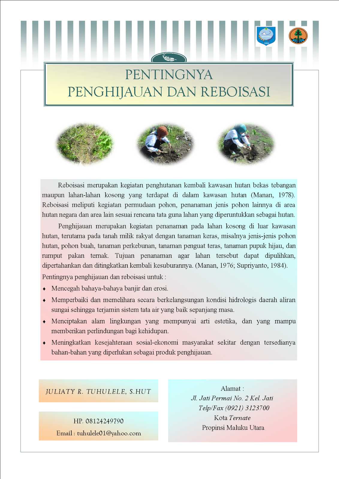 Halmahera Hijau: Selebaran Pentingnya Penghijauan dan Reboisasi