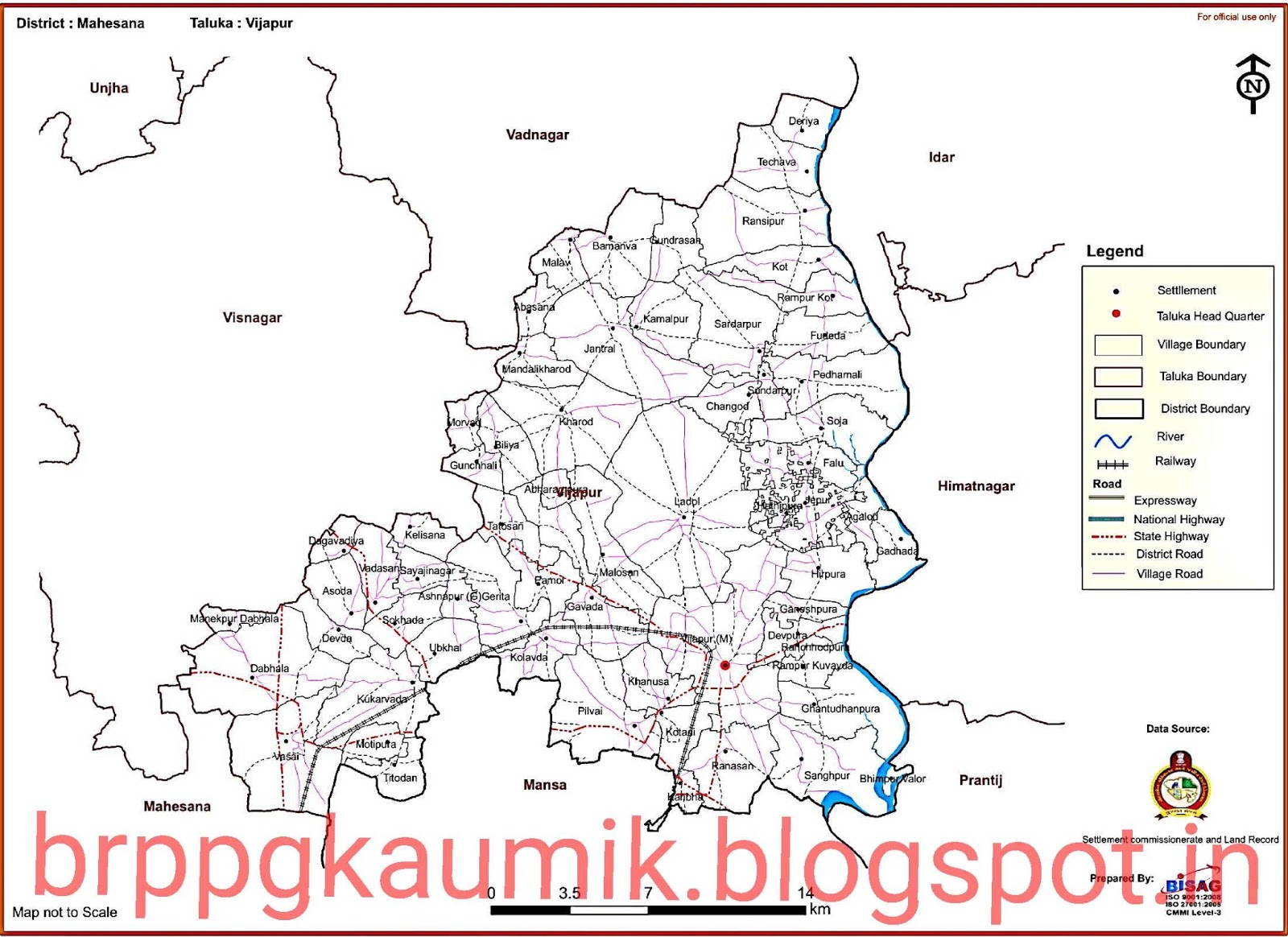 જાણકારી ની દુનિયા: Vijapur taluka village map