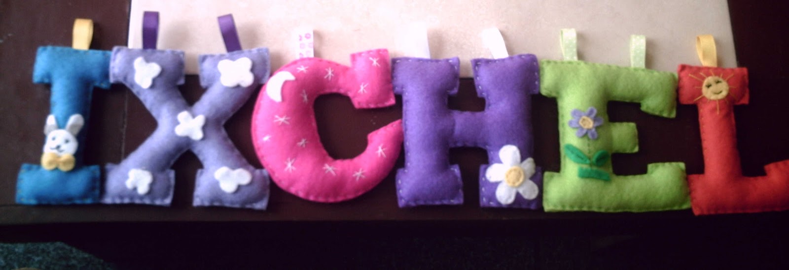 Juguetes de fieltro....Made with love♥: Lindo nombre para Ixchel!!