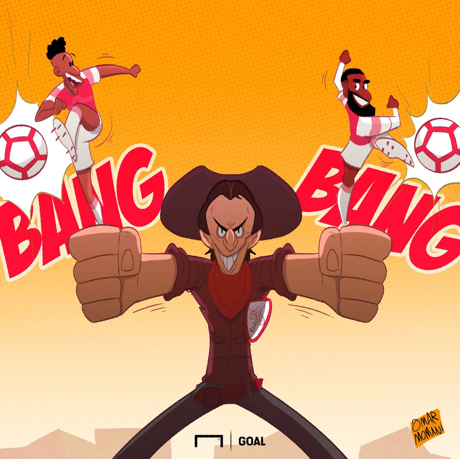 Omar Momani cartoons: Nice shooters! In-form Aubameyang & Lacazette are ...