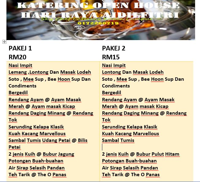 Chef Obie Kelas Masakan 1001 Info & Resepi: Katering Open House Kuala ...