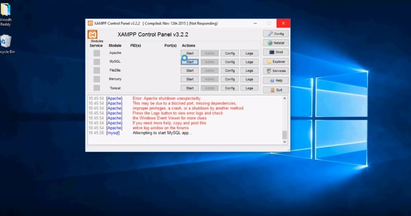 Fix Apache Shutdown Unexpectedly Error in XAMPP application