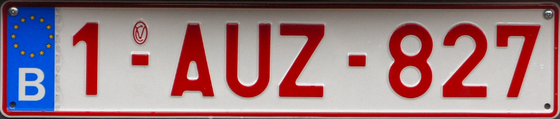 Belgian Licence Plates: Pictures of numbers from 001 to 999