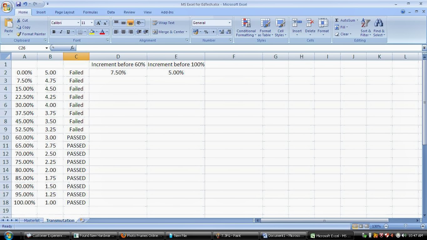 The Ultimate Deteriorator: Exercise No. 9 MS Excel