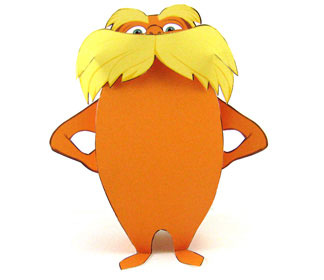 The Lorax paper craft model - PAPEROX FREE PAPERCRAFT
