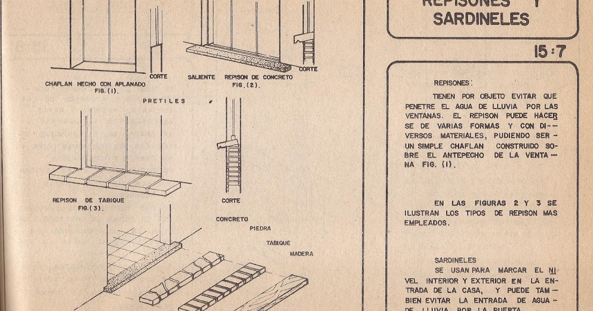 PUERTAS Y VENTANAS: REPISONES Y SARDINELES
