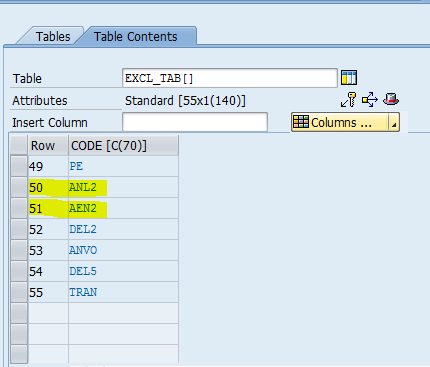 All about SAP: Editing Table values in debugging mode
