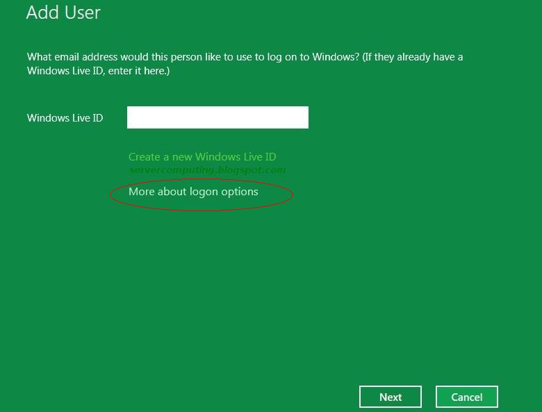 Create User accounts in Windows 8 ~ ServerComputing