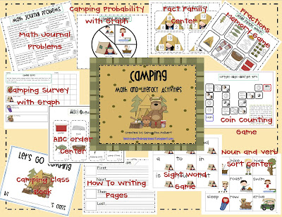Learning with a Happy Heart: Math Journal Monday (Camping Word Problems)
