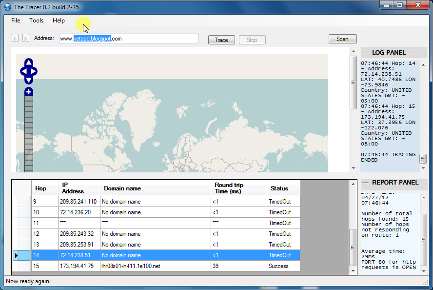 The Tracer Networking Tool Ketopc