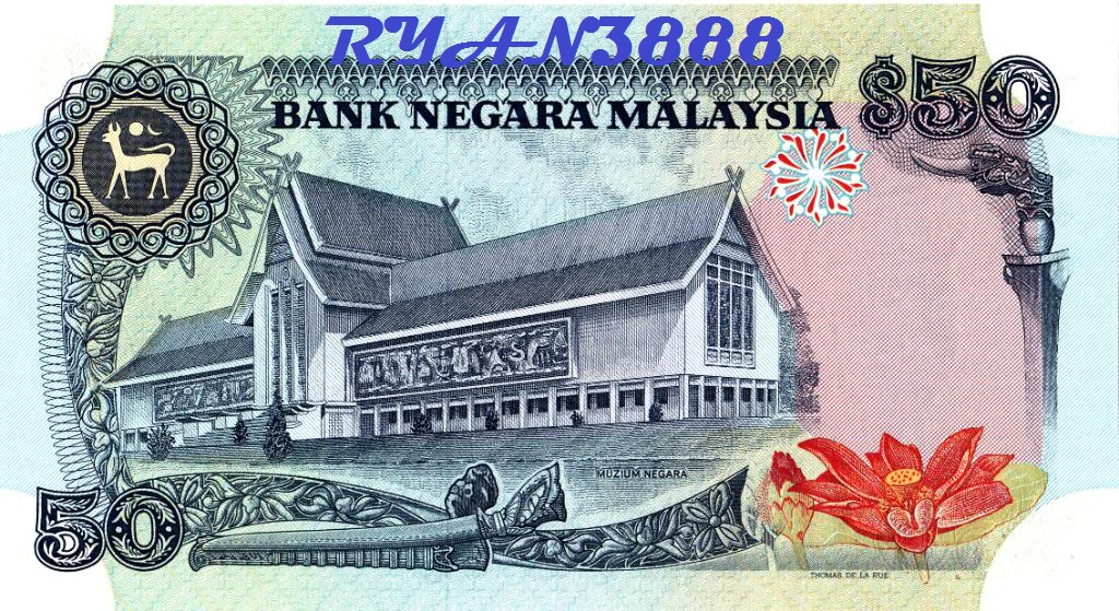 RYAN3888 BANKNOTE: MALAYSIA RM50 5TH AZIZ TAHA BLINDMAN UNC