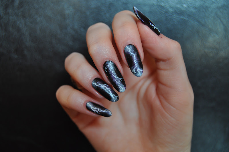Lightning Storm nail art | Abbienail