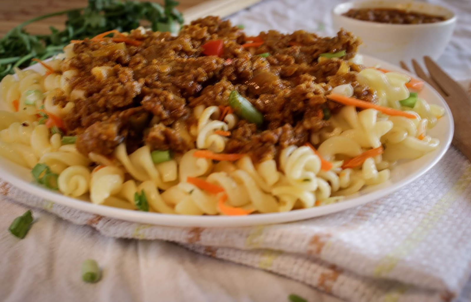 Pasta with Vegan Soya Sauce | Vegan Soya Bolognese Pasta • My Culinary ...