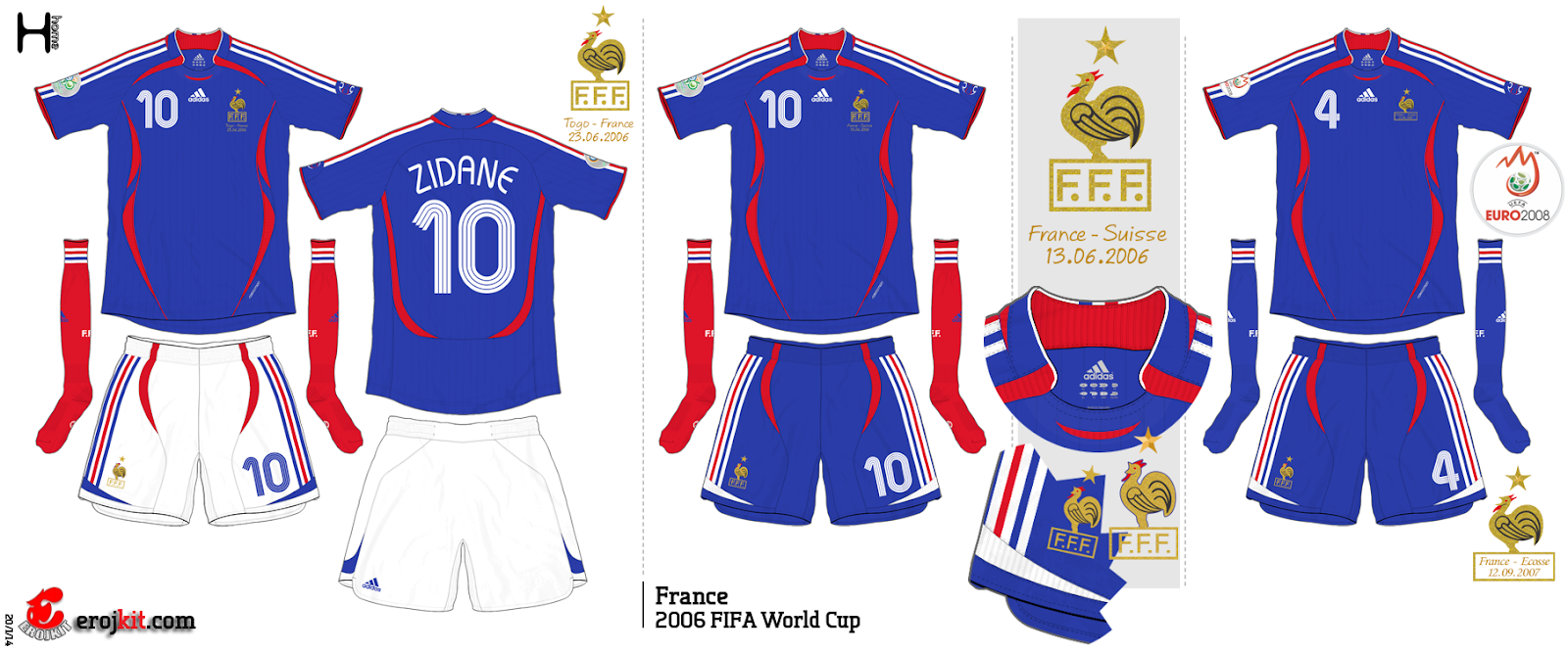 Kit Design, by eroj: 2006 França (Home e Away)