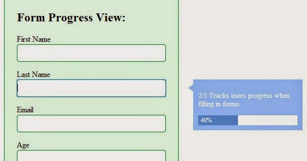 To Show Form Progress Level to customer
