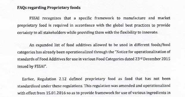 FOOD SAFETY LATEST: FAQ - PROPRIETARY FOODS