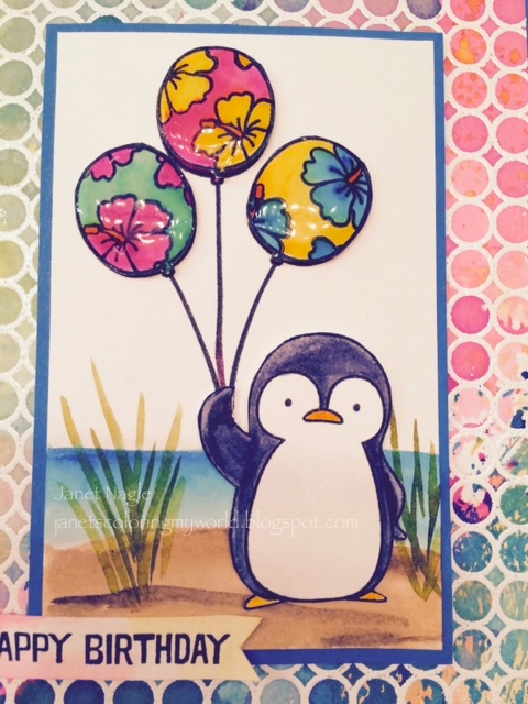 Coloring My World: Penguins in Paradise Birthday Card