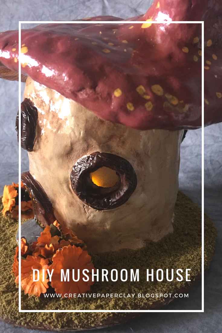 Creative Paperclay® air dry modeling material: DIY Mushroom House Using ...