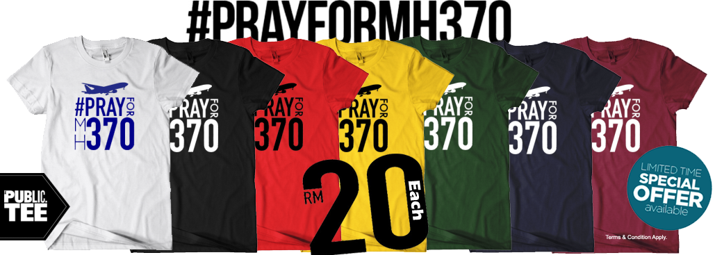 The Public Tee Store ONLINE!: #PRAY FOR MH370 Tee - Code: PRAY370