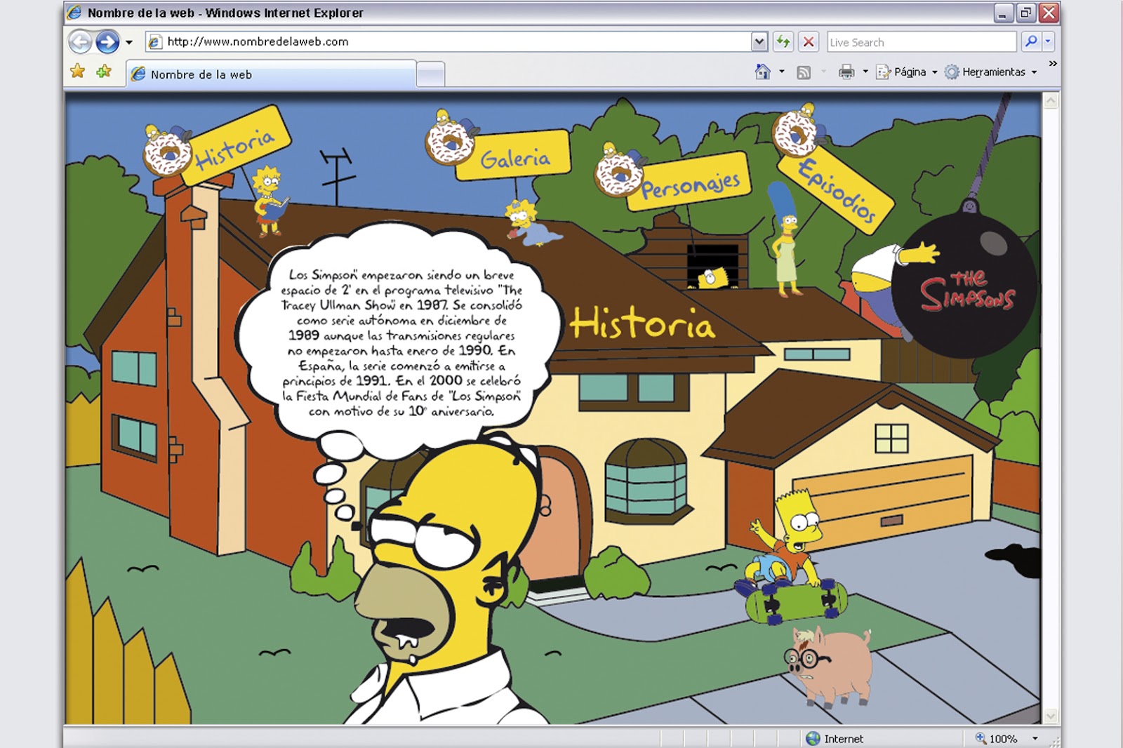 Diseño Gráfico: Diseño Web: Minisite -The Simpsons