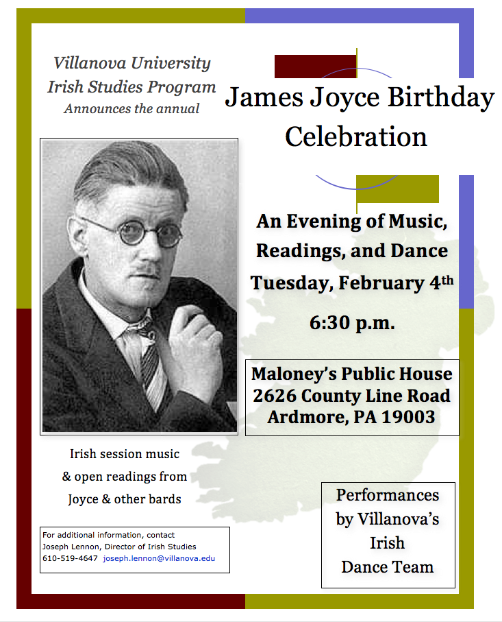 Villanova English: James Joyce Birthday Celebration