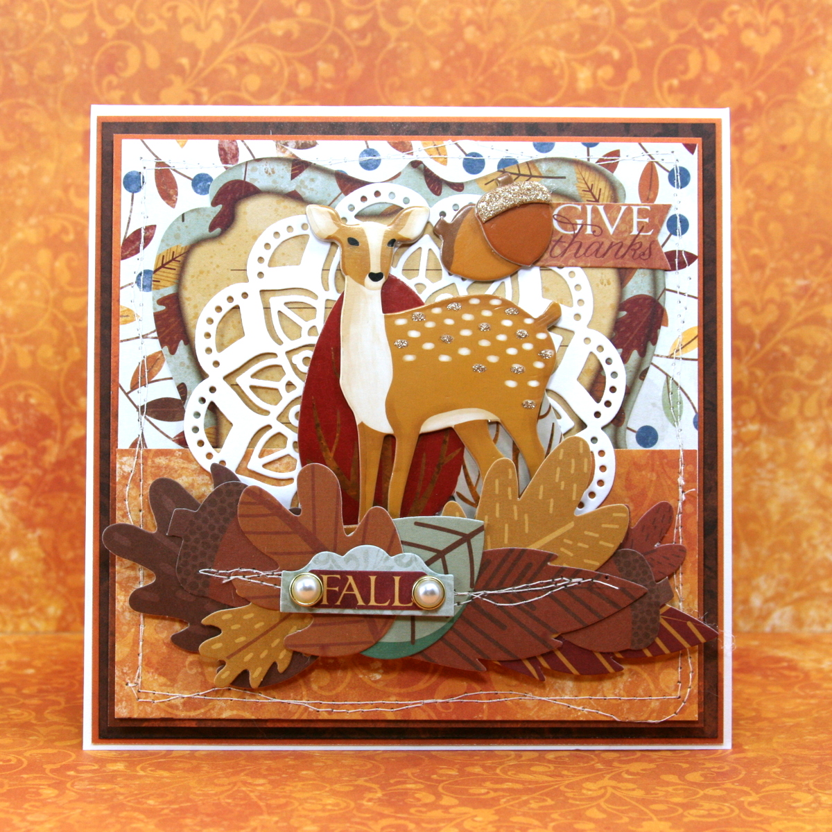 The BoBunny Blog: Give Thanks Fall Greeting Card with Ginny