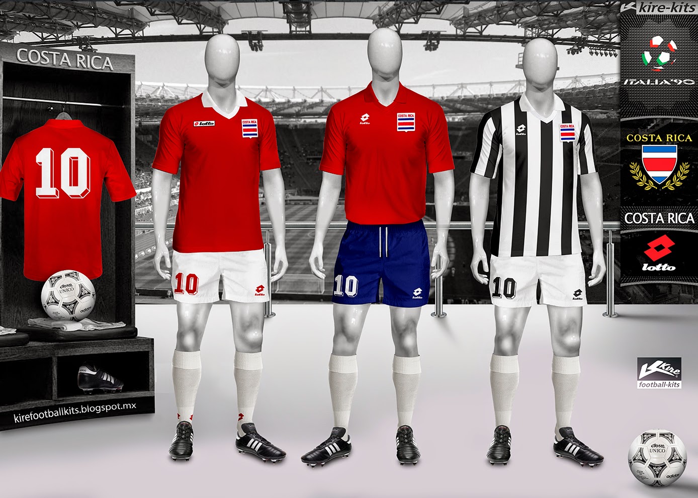 Kire Football Kits: Costa Rica kits World Cup 1990
