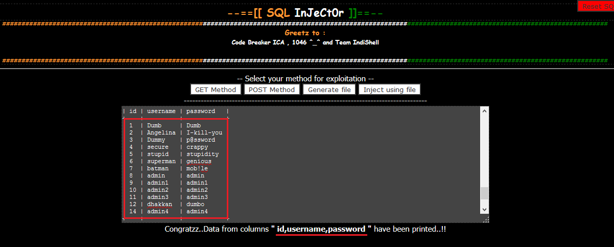 Sqlinjector Version 2 By Incredible Start With Linux Mannu Linux