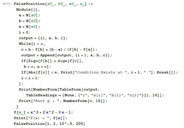 Brij Mohan Vatsal's Teaching: Numerical Analysis-Mathematica