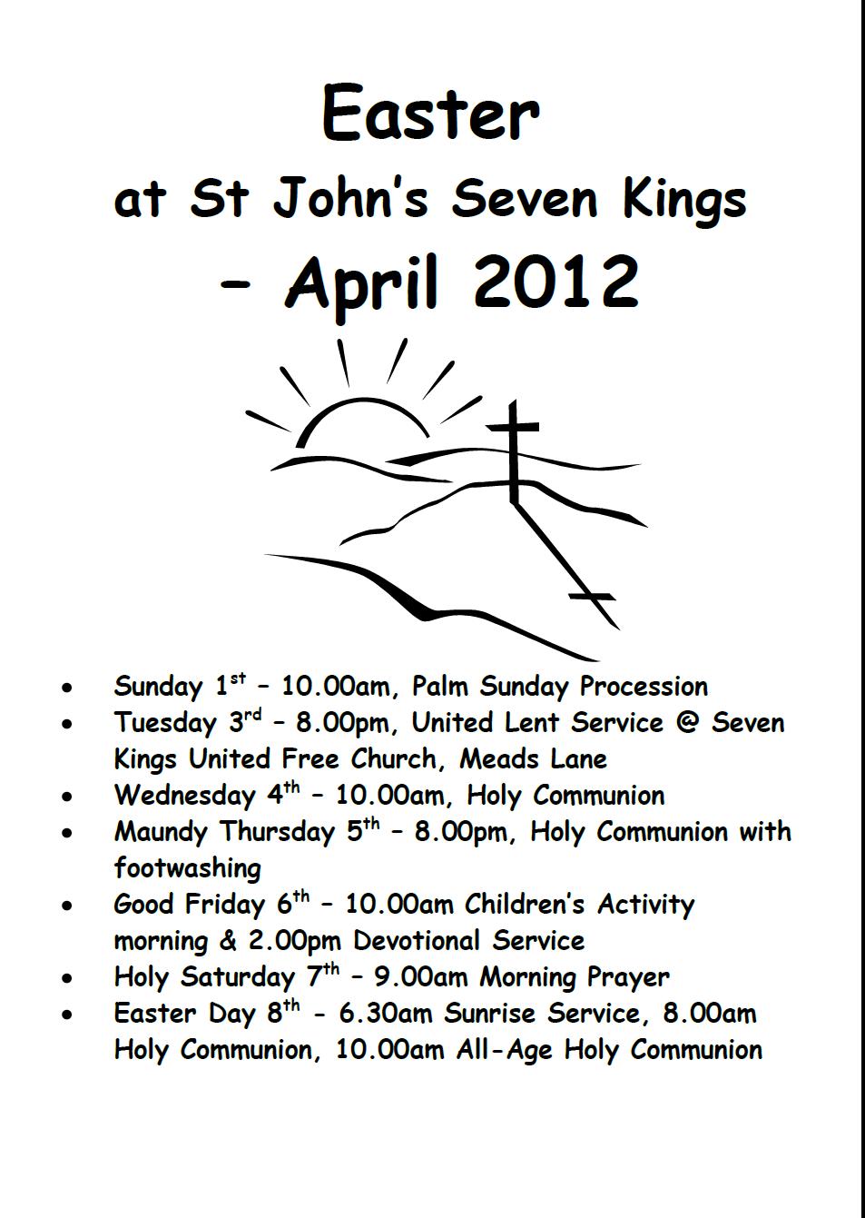 Between: Palm Sunday, Holy Week and Easter Day